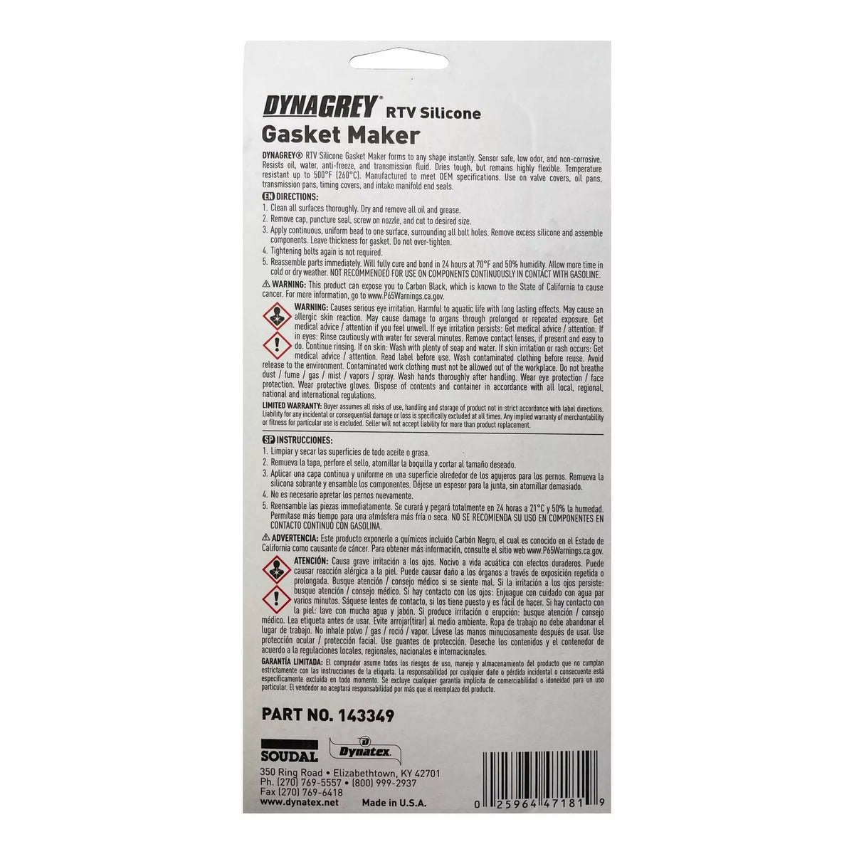Dynatex 143349 DYNAGREY RTV Silicone Gasket Maker – The Speedshop