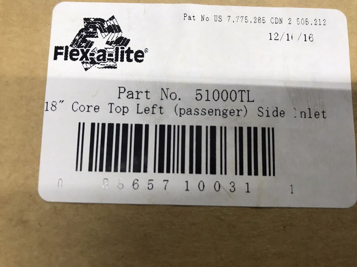 Flex-a-lite 51000TL - Universal Aluminum Radiator 18" Core Top Left In ...